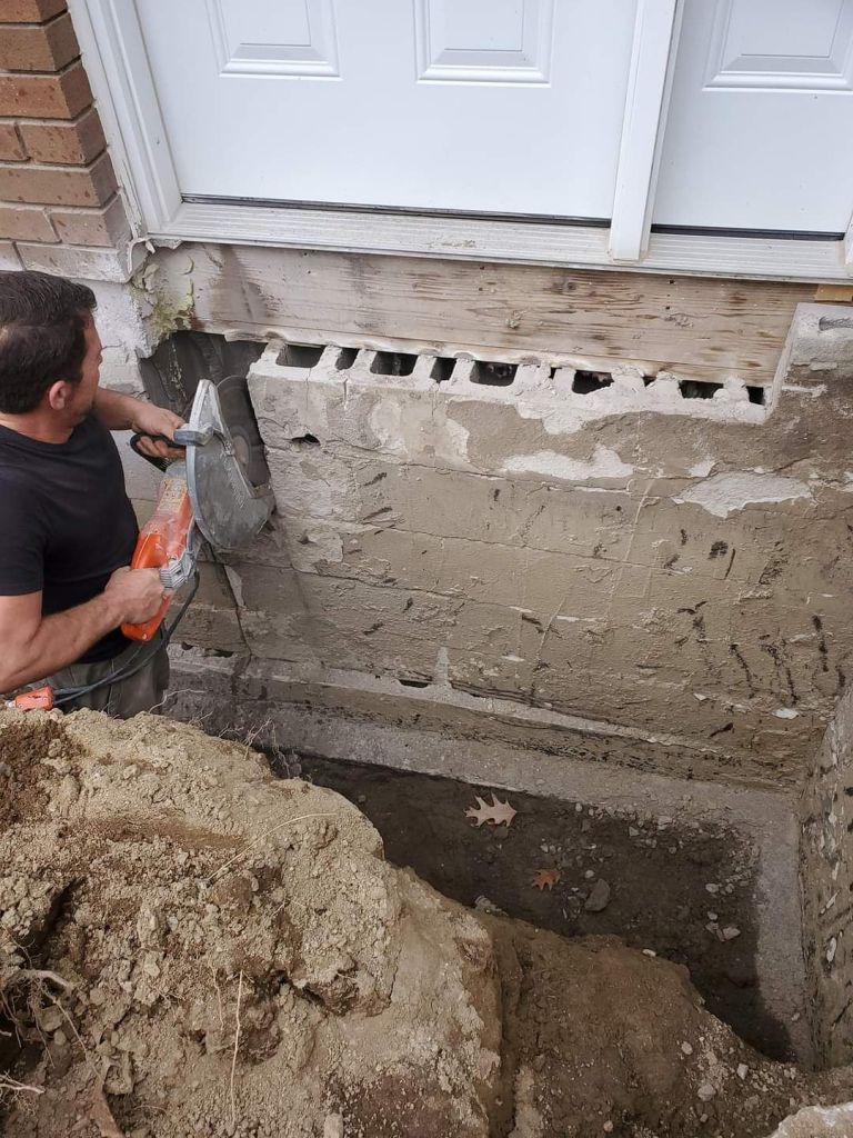 Replace damaged cinder block | Crack King Foundation Repair